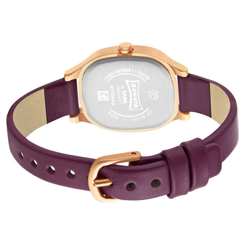 Buy Online Sonata Linnea Maroon Dial Women Watch With Leather Strap ...