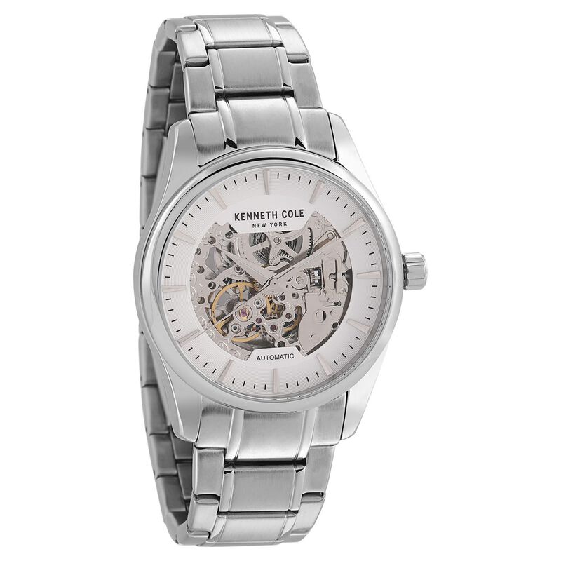 Buy Online Kenneth Cole Automatic Silver Dial Stainless Steel Strap ...