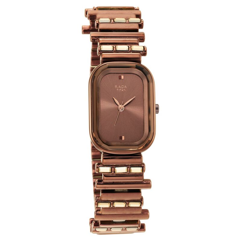 Buy Online Raga Women's Love all: Elegant Oval Brown Dial & Metal Strap ...