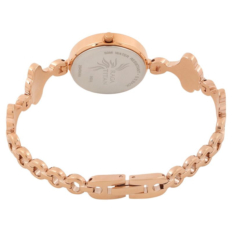 Buy Online Titan Raga Foliage Pink Dial Analog Metal Strap Watch for ...