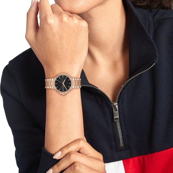 Buy Online Tommy Hilfiger Quartz Analog Black Dial Golden Stainless ...