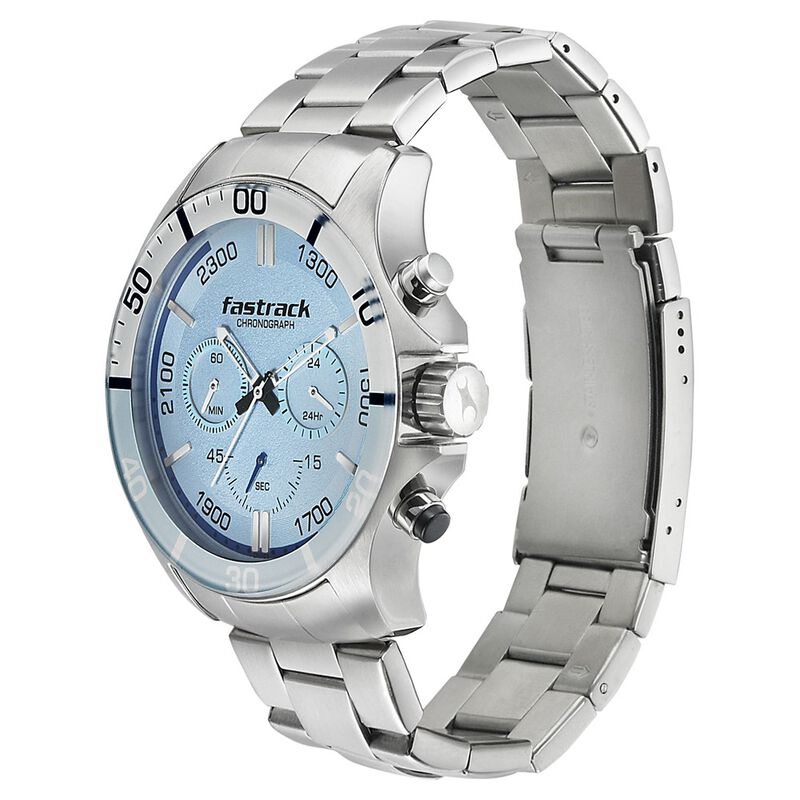 Buy Online Fastrack Hitlist Quartz Chronograph Blue Dial Stainless ...