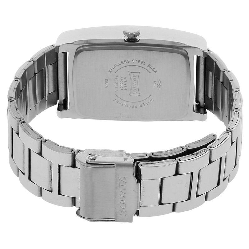 Buy Online Sonata Quartz Analog with Day and Date Silver Dial Stainless ...