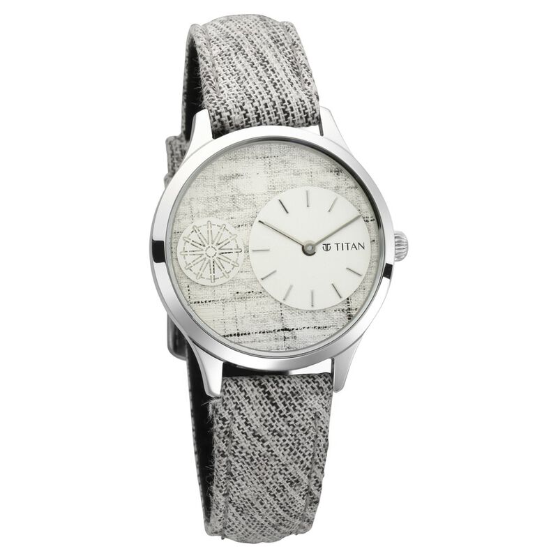 Buy Online Titan Khadi Grey Dial Analog Stainless Steel Strap Watch for Women - 2629sl03 | Titan