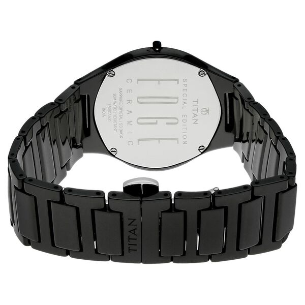 Buy Online Titan Edge Ceramic Slim Ceramic Strap Rich Black Dial Analog ...