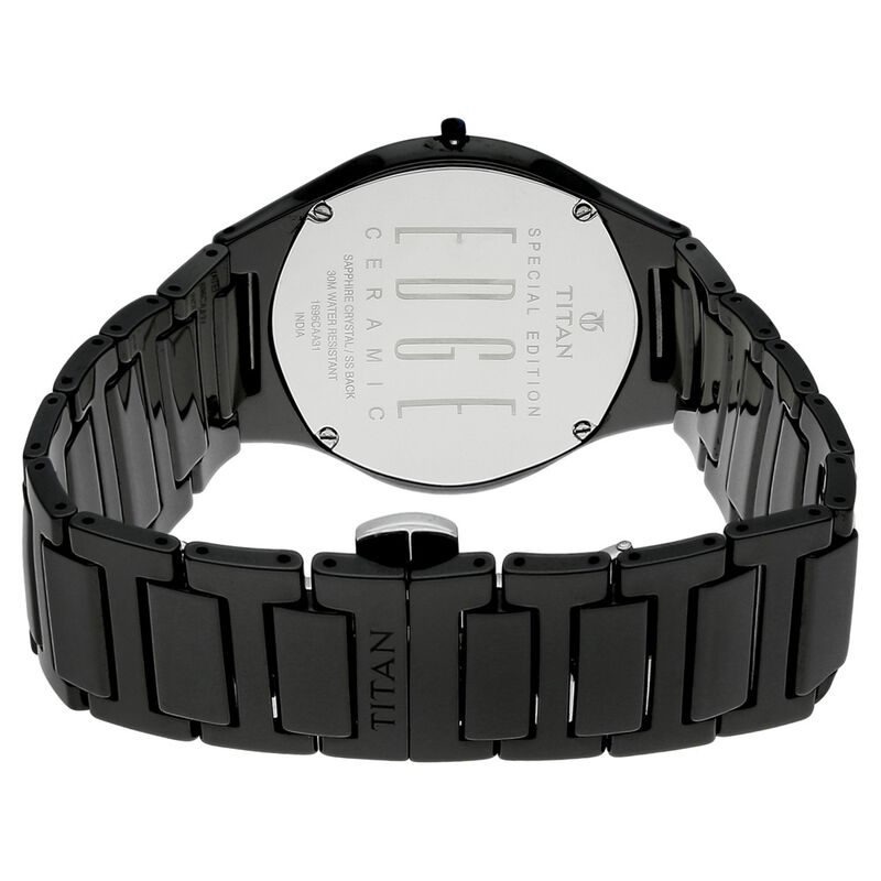 Buy Online Titan Edge Ceramic Quartz in Rich Black Dial Watch for Men ...