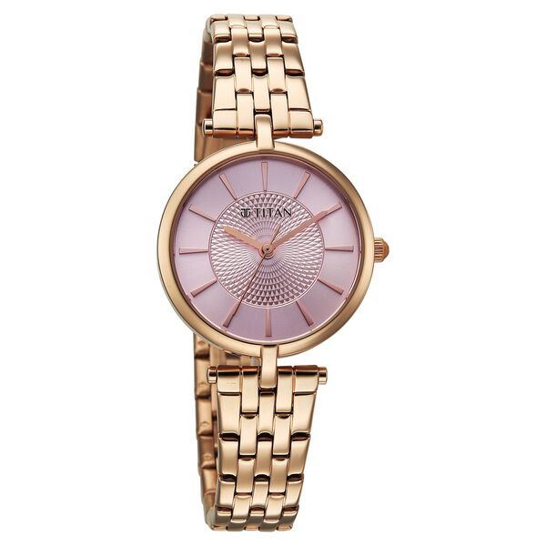 Buy Online Titan Work Mode Quartz Analog Pink Dial Rose Gold Metal ...