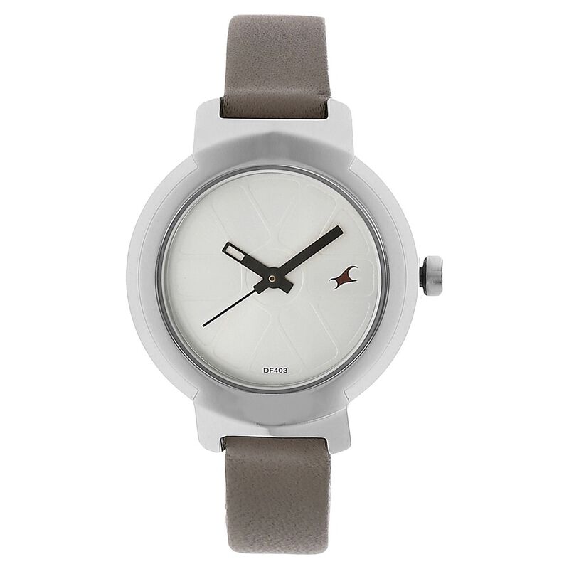 Buy Online Fastrack Motorheads Quartz Analog Silver Dial Leather Strap ...