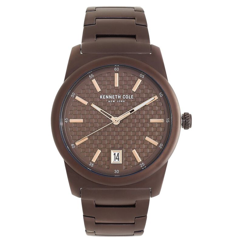 Buy Online Kenneth Cole Quartz Analog Brown Dial Stainless Steel Strap ...