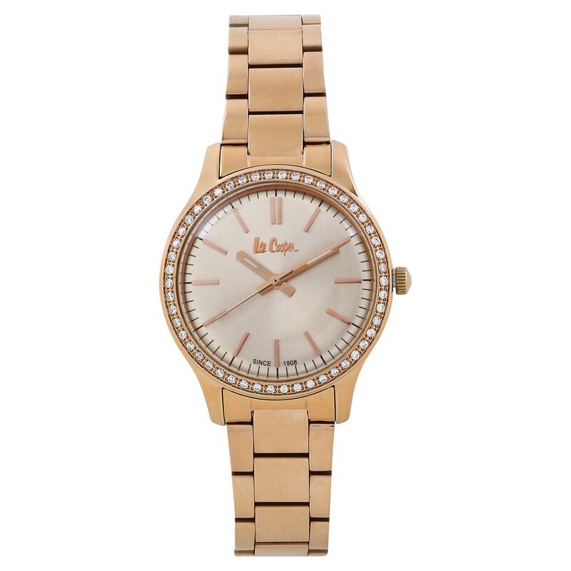 Buy Online Lee Cooper Quartz Analog Rose Gold Dial Stainless Steel ...