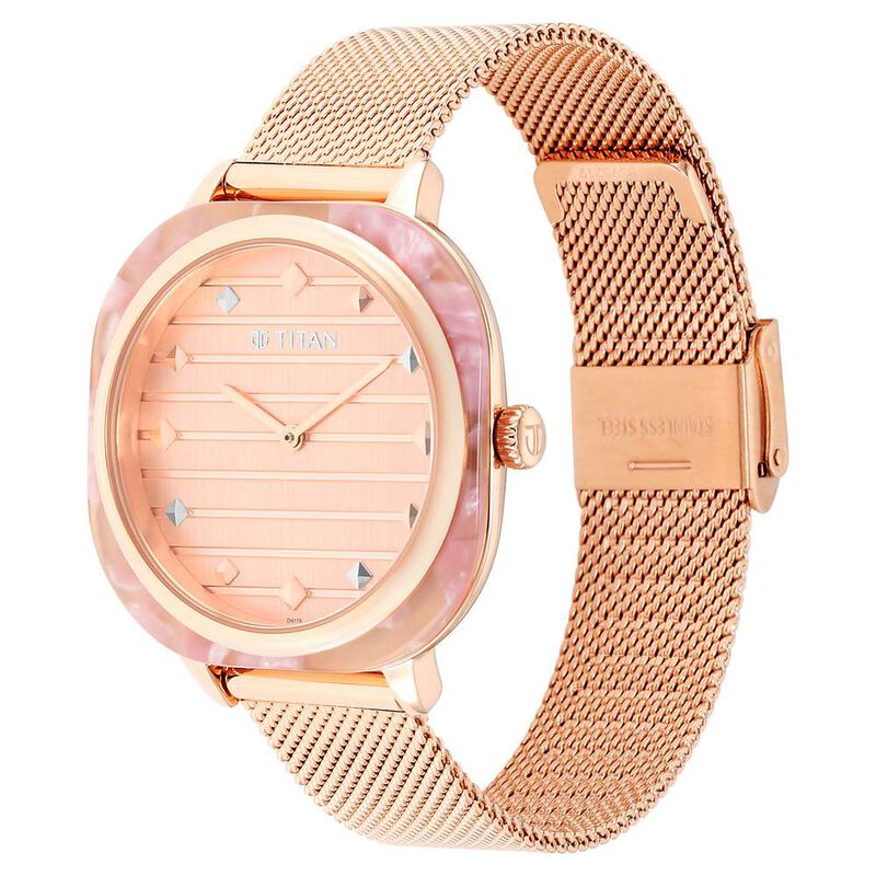 Buy Online Glitz Rose Gold Dial Stainless Steel Strap Watch for Women ...