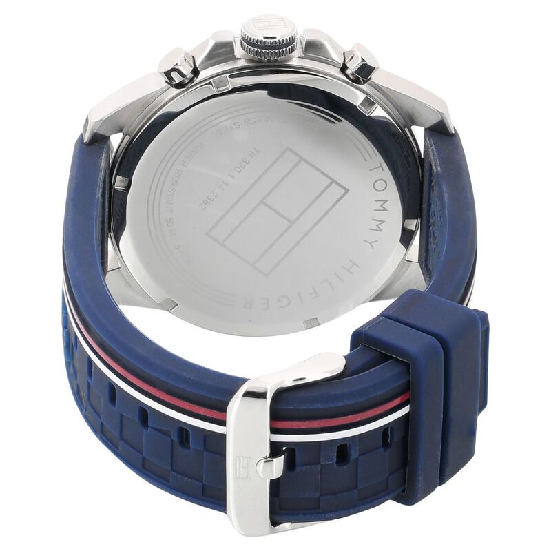 Buy Online Tommy Hilfiger Quartz Multifunction Blue Dial Silicone Strap ...