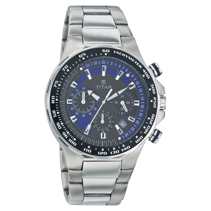 Buy Online Titan Quartz Chronograph Black Dial Watch for Men ...