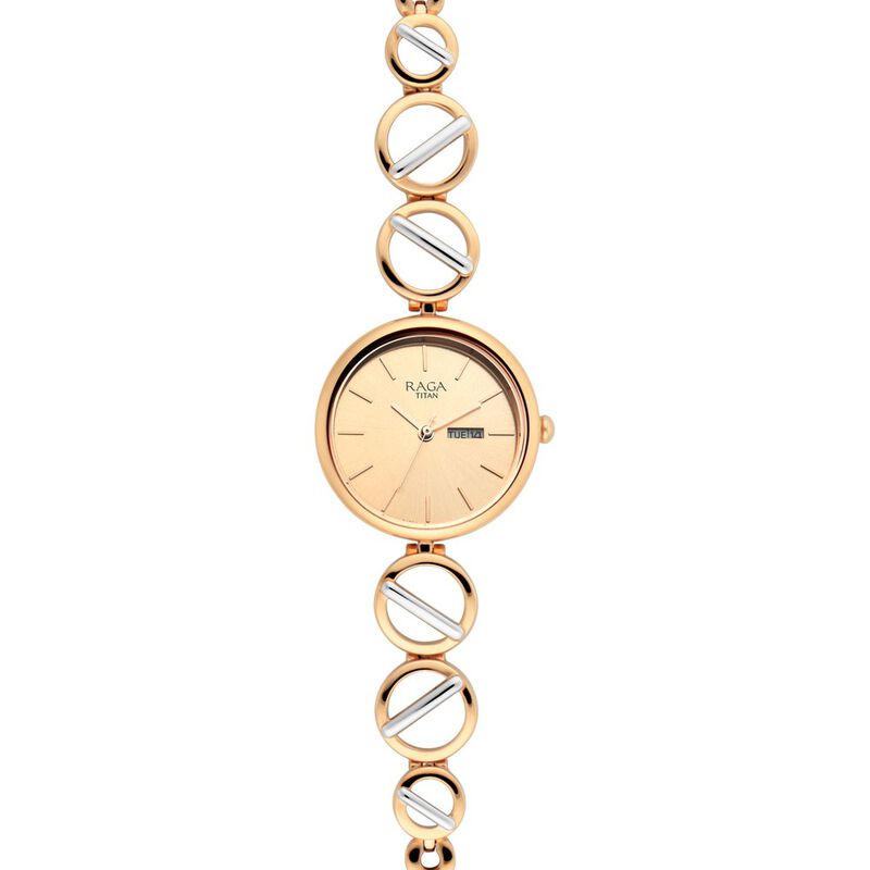 Buy Online Titan Raga Viva Rose Gold Dial Women Watch With Metal Strap ...