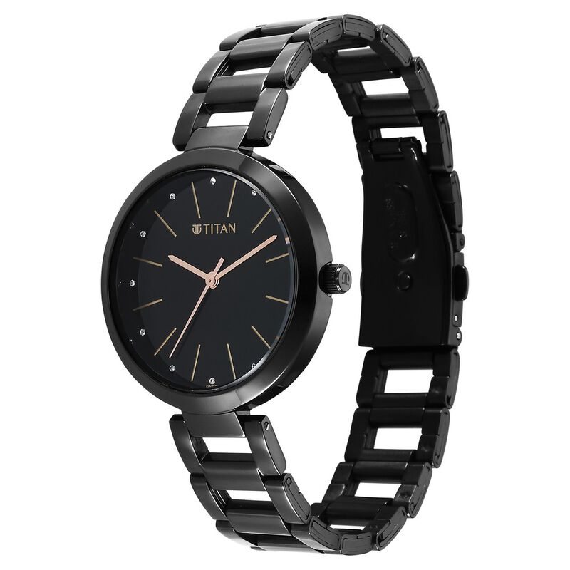 Buy Online Titan Workwear Quartz Analog Black Dial Black Stainless ...