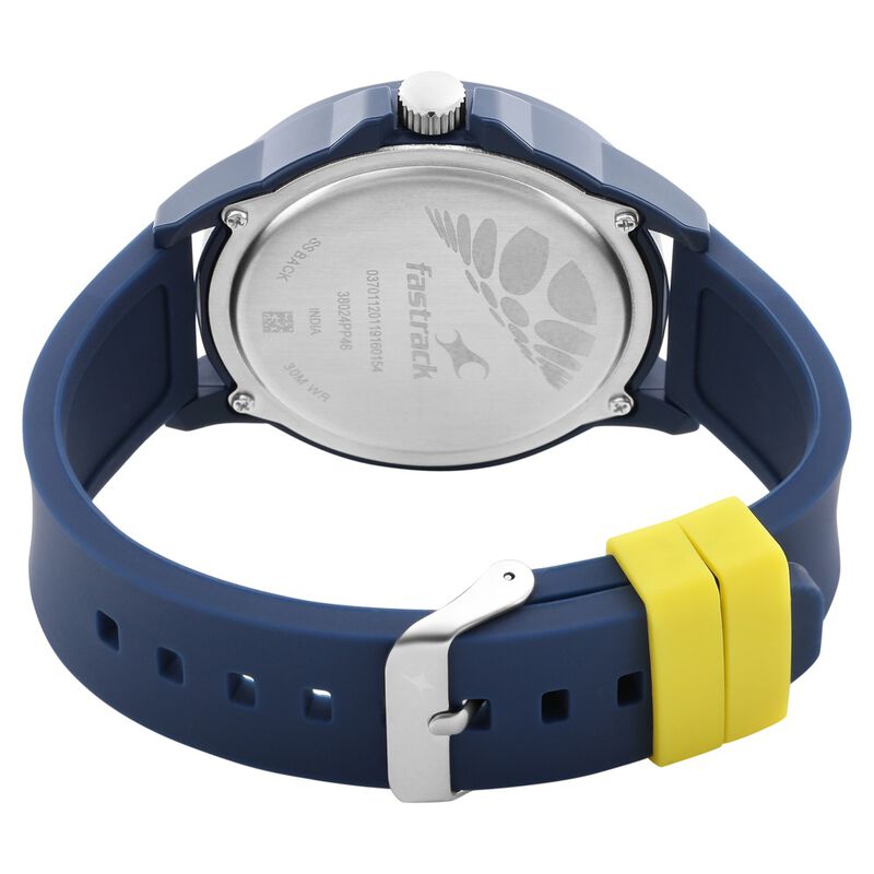 Fastrack Quartz Analog Blue Dial Silicone Strap Watch for Unisex