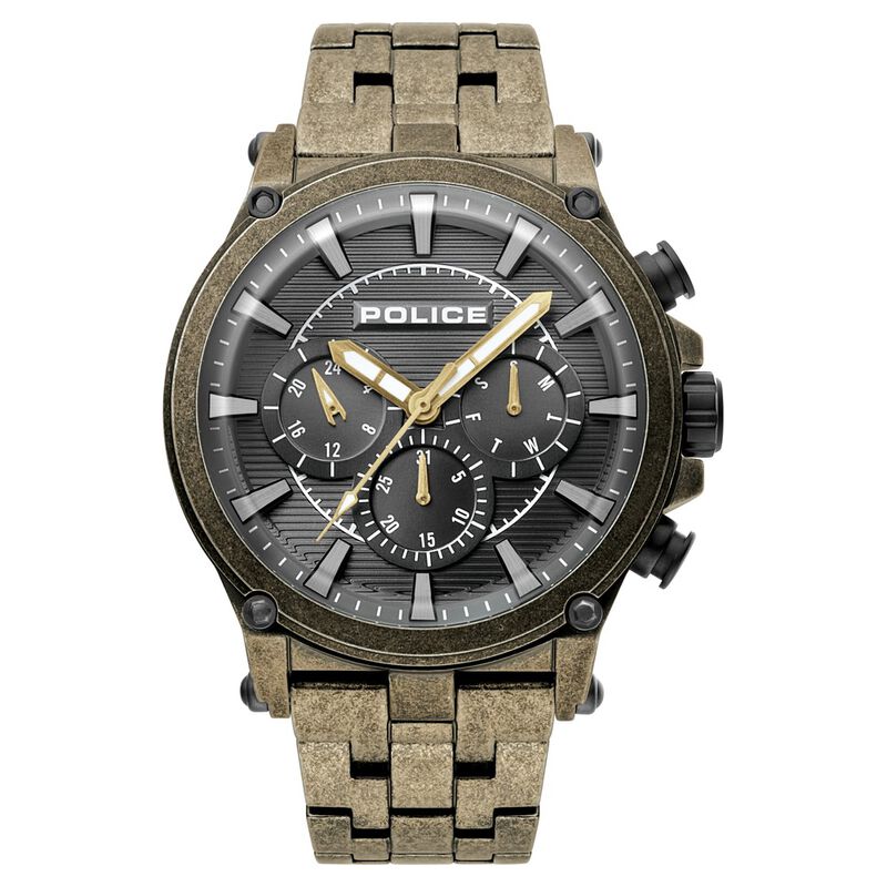 Buy Online Police Quartz Multifunction Gun Dial Metal Strap Watch for ...