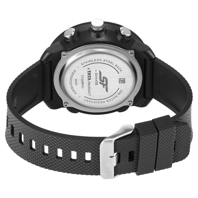 Buy Online SF Zest Quartz Analog Digital Dial Black Polyurethane Strap ...
