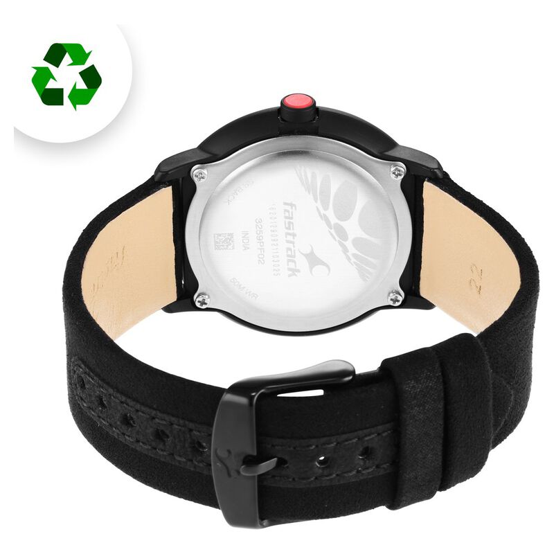 Buy Online Fastrack Revibe Quartz Analog Black Dial Fabric Strap Watch ...