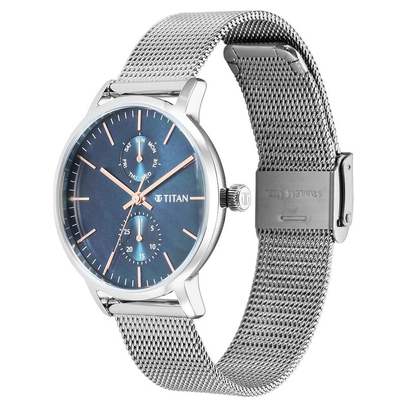 Buy Online Titan Workwear Slimline Mother Of Pearl Dial Stainless Steel ...