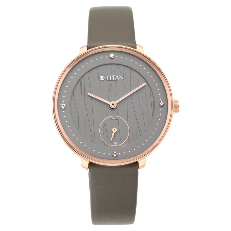 Buy Online Titan Workwear Black Dial Women Watch With Leather Strap ...