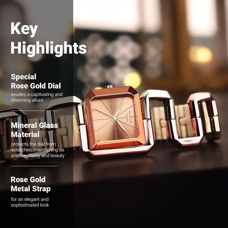Buy Online Titan Raga Delight Rose Gold Dial Women Watch With Stainless ...