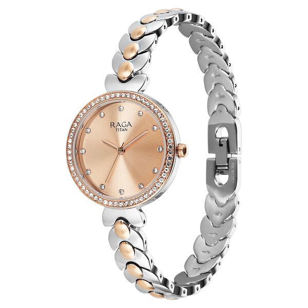 Buy Online Titan Raga Showstopper Quartz Analog Rose Gold Dial Two ...