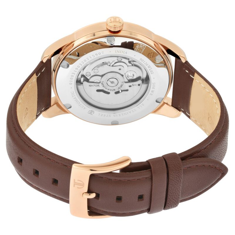 Buy Online Titan Automatics Black Dial Automatic Leather Strap watch ...