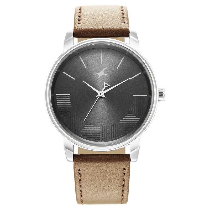 Buy Online Fastrack Stunners Quartz Analog Grey Dial Leather Strap ...