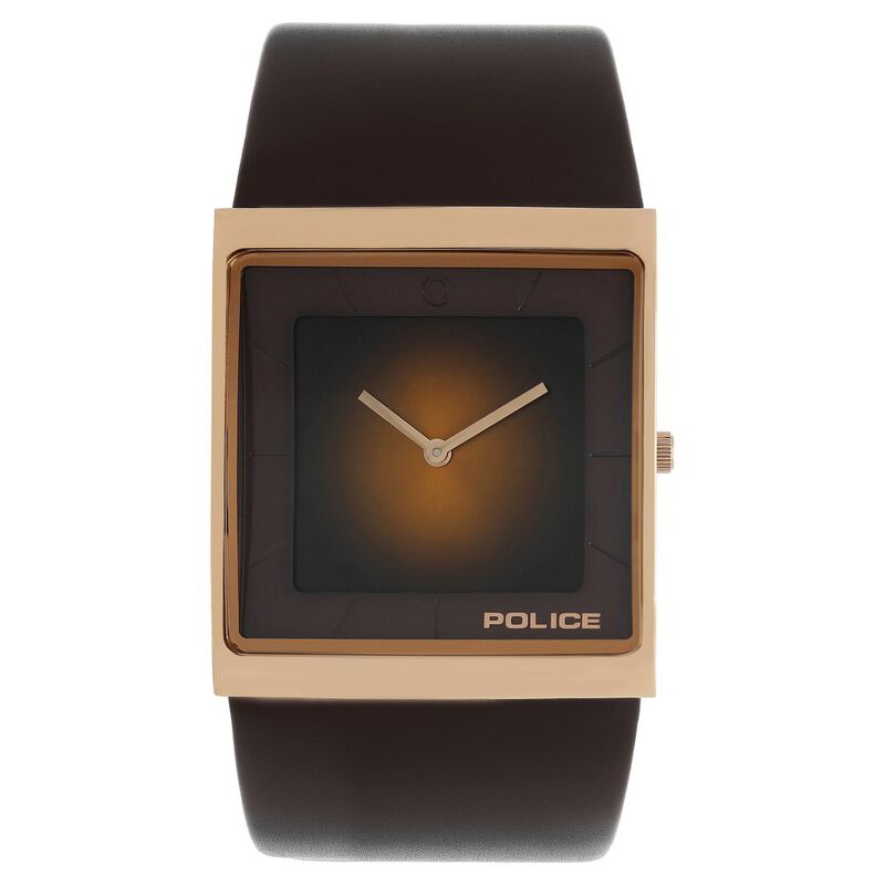 Buy Online Police Quartz Analog Brown Dial Leather Strap Watch for Men ...