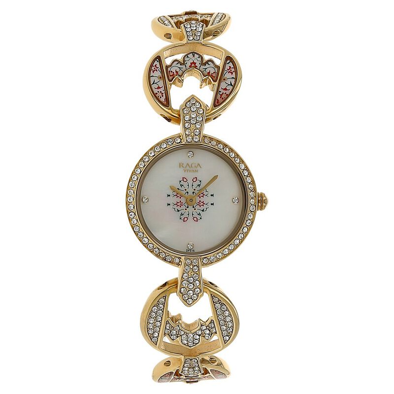 Buy Online Titan Raga Moonlight Mother of Pearl Dial Women Watch With ...