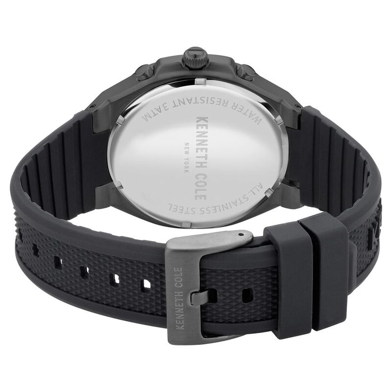 Buy Online Kenneth Cole Quartz Chronograph Black Dial Silicone Strap ...