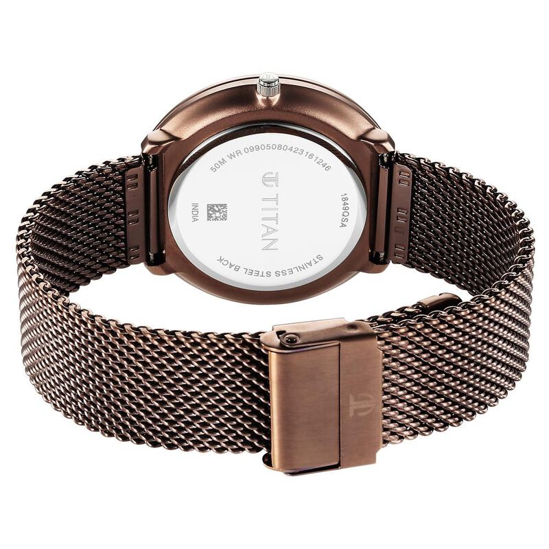 Buy Online Titan Neo Splash Quartz Analog with Date Brown Dial ...