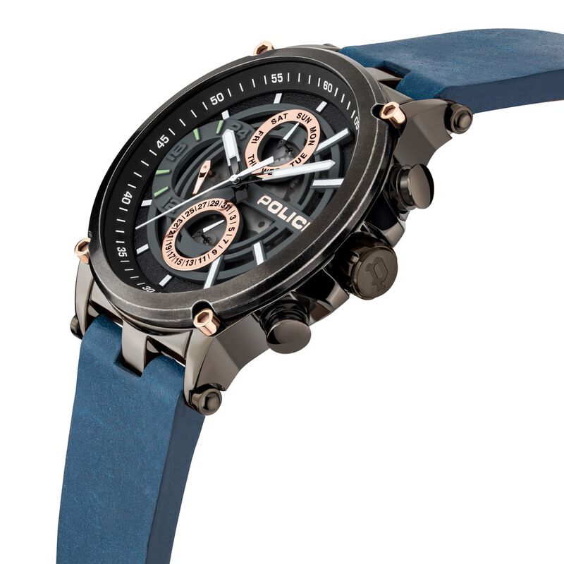 Buy Online Police Quartz Multifunction Grey Dial Leather Strap Watch ...