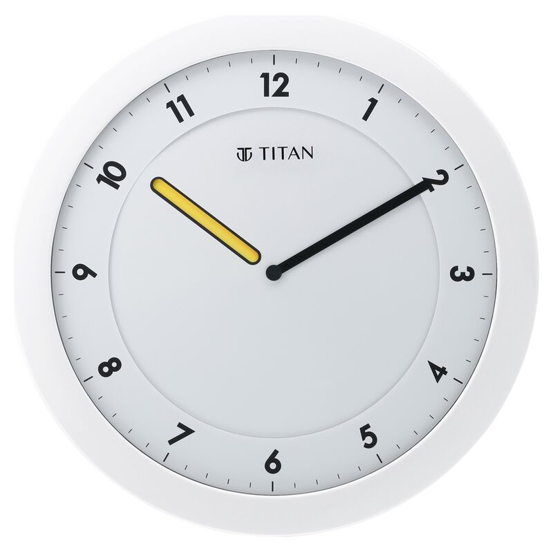 Buy Online Titan White Slim Wall Clock with colour changing hour hands ...