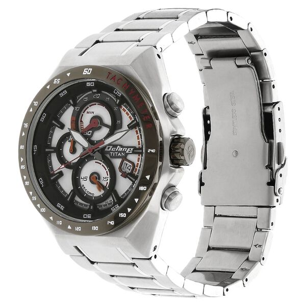 Buy Online Titan Octane Chrono Silver Dial Stainless Steel Strap watch ...
