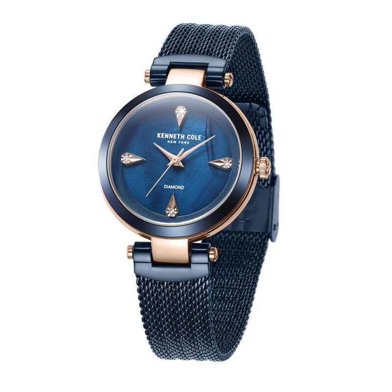 Buy Online Kenneth Cole Quartz Analog Blue Dial Stainless Steel Strap ...