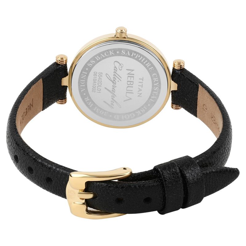 Buy Online Titan Nebula Calligraphy Quartz Analog 18 Karat Solid Gold ...