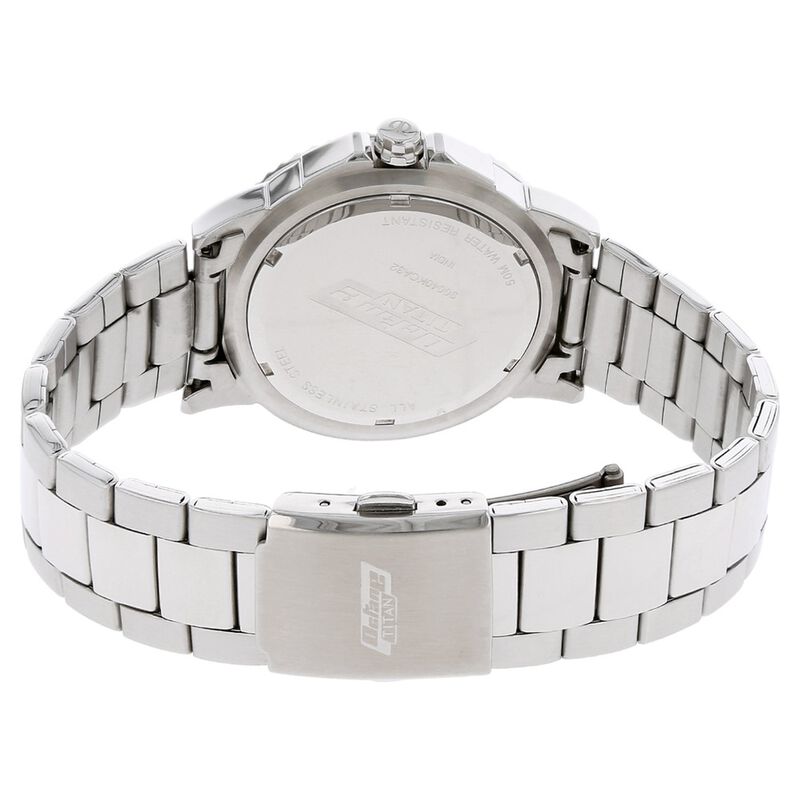 Buy Online Titan Quartz Multifunction Black Dial Stainless Steel Strap ...