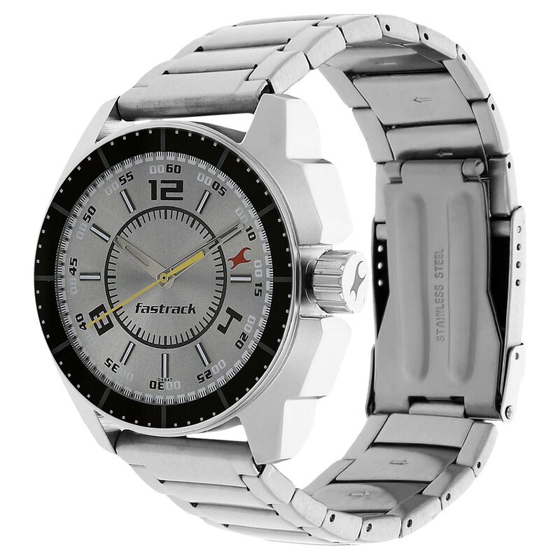 Buy Online Fastrack Quartz Analog Silver Dial Stainless Steel Strap ...