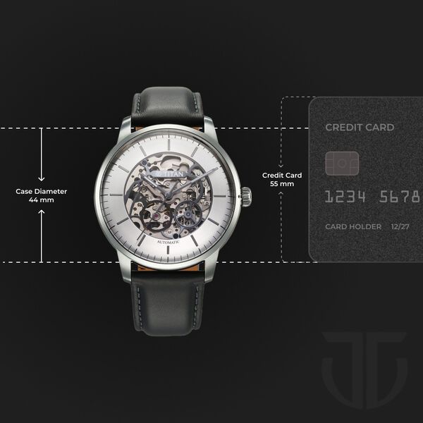 Buy Online Titan Automatic Color Upgrade Silver Dial Grey Leather Strap ...