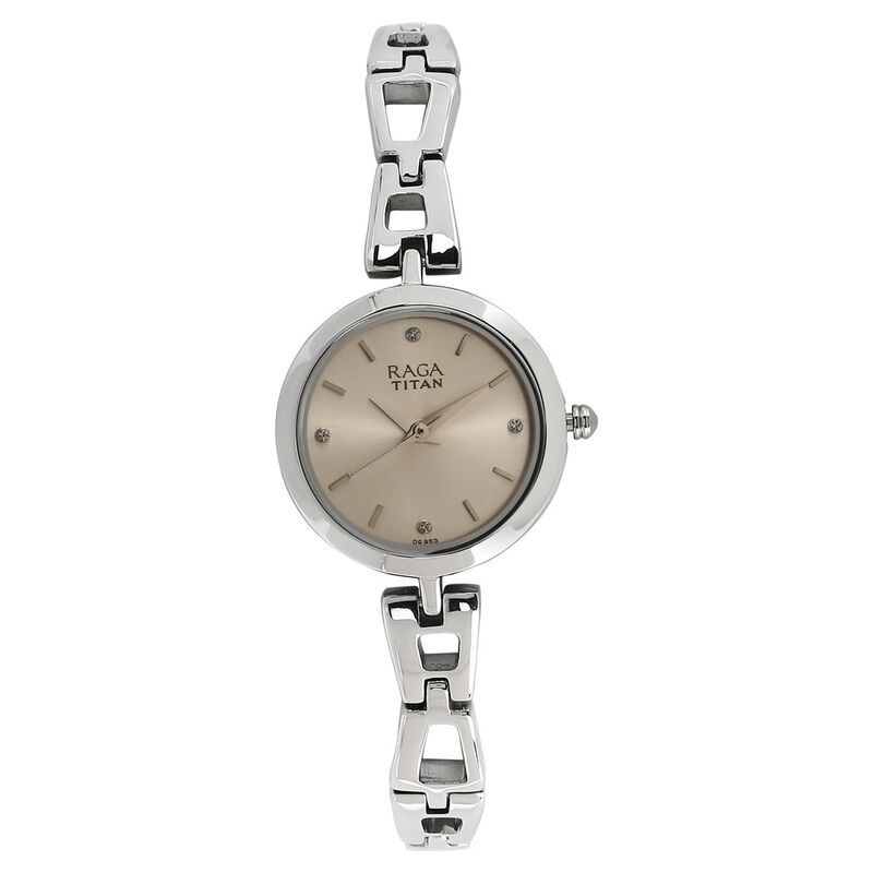 Buy Online Titan Raga White Dial Quartz Analog Metal Strap Watch for ...
