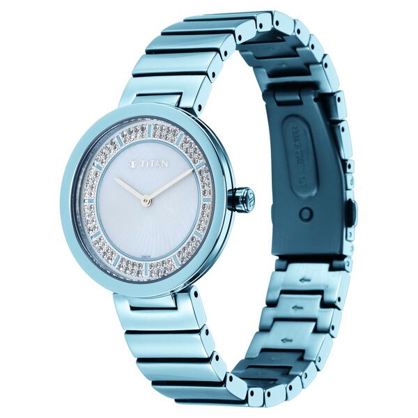 Buy Online Titan Purple Unending Beauty Blue Dial Women Watch With ...