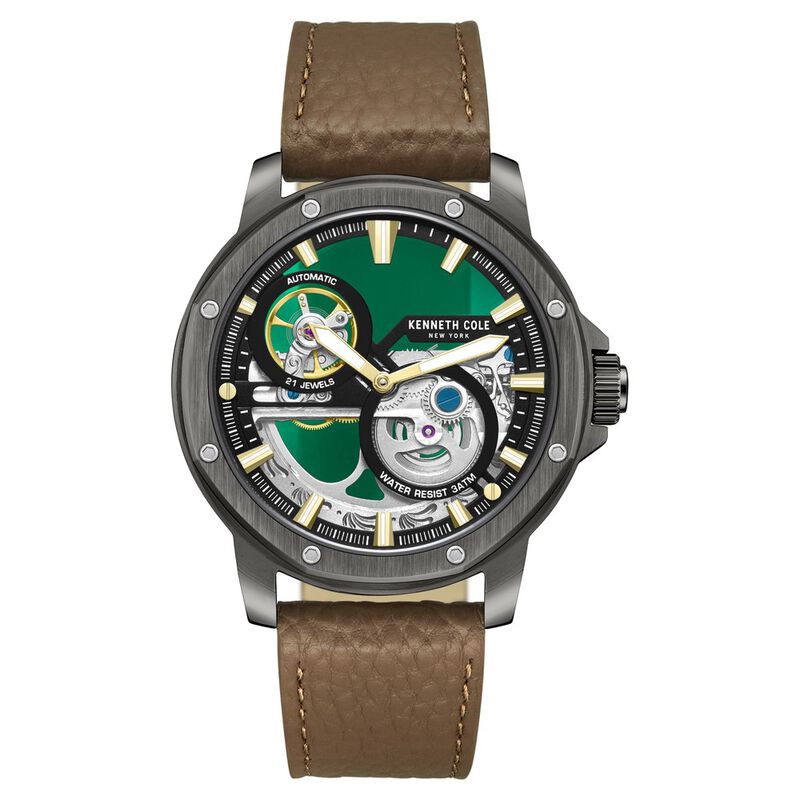 Buy Online Kenneth Cole Automatic Green Dial Stainless Steel Strap ...