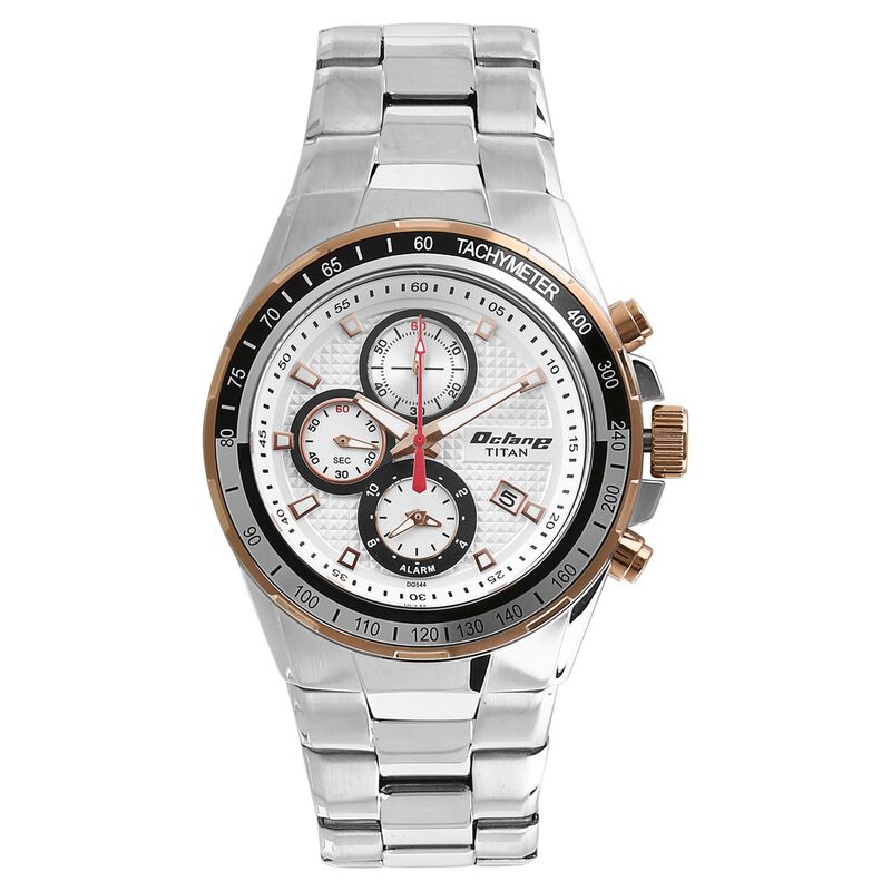 Buy Online Titan Octane Silver Chrono Stainless Steel Strap watch for ...