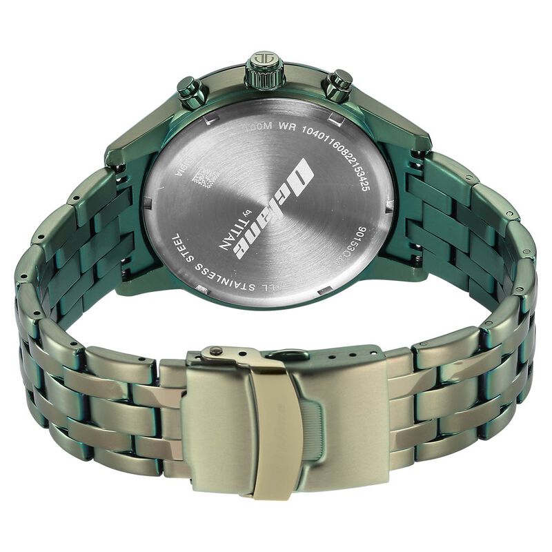 Buy Online Titan Octane Classic Sporty Green Dial Chronograph Stainless ...