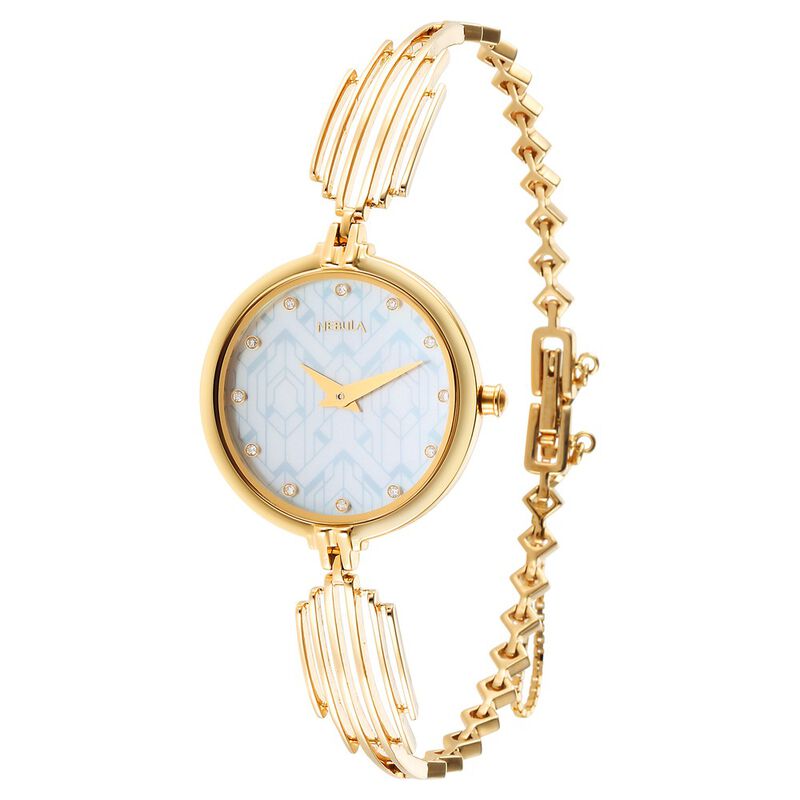 Buy Online Nebula Quartz Analog Mother Of Pearl Dial 18 Karat Gold ...