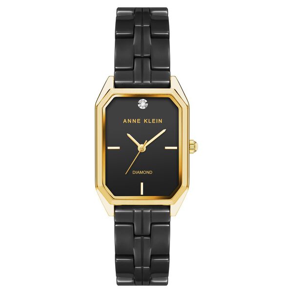 Buy Online Anne Klein Quartz Analog Black Dial Ceramic Strap Watch for ...