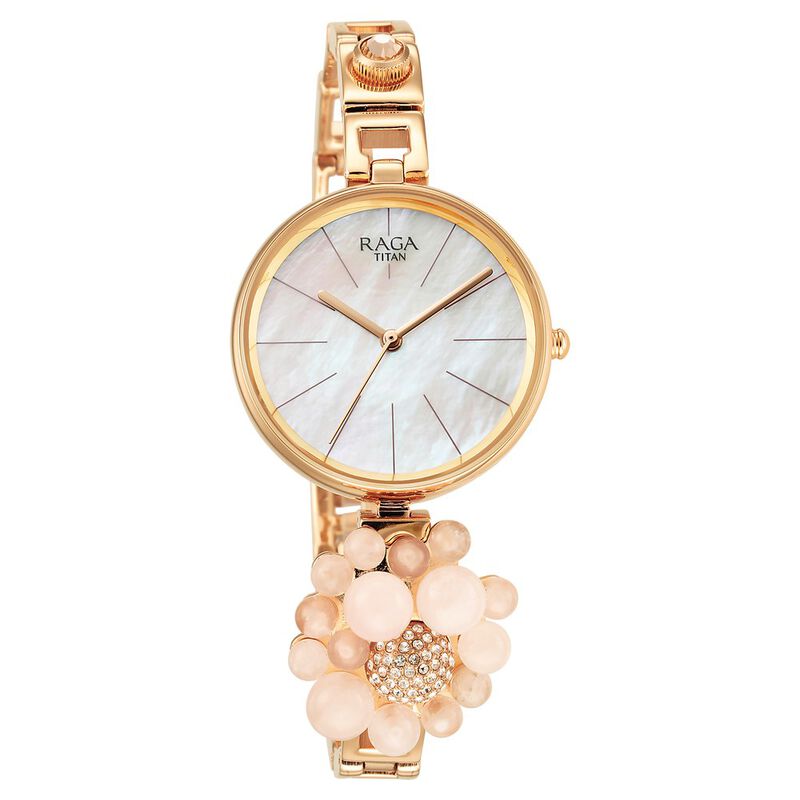 Buy Online Titan Raga Delight Mother Of Pearl Dial Analog Metal Strap ...