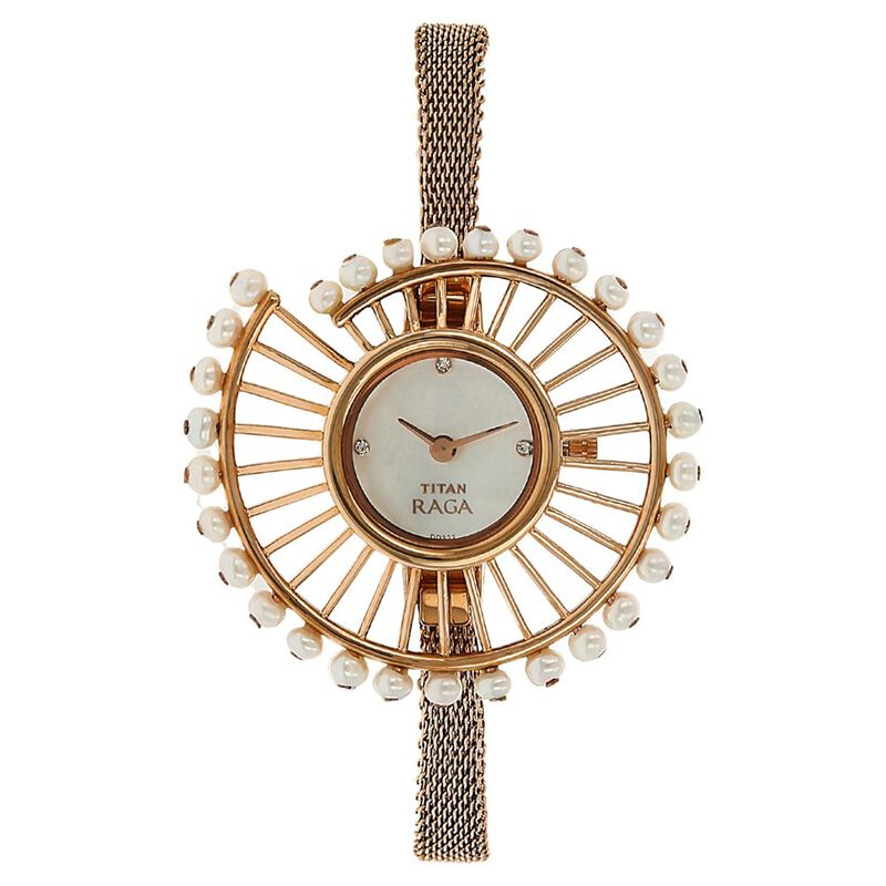 Buy Online Titan Raga Mother of Pearl Dial Women Watch With Bimetal ...